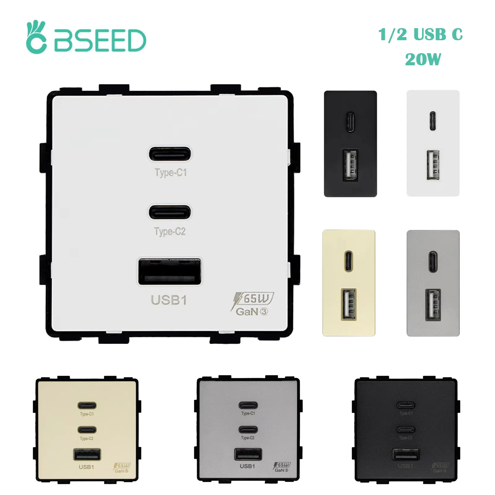 BSEED-65W-PD-Fast-Charge-Module-Quick-Charge-Socket-Part-1-2-USB-Type-C ...