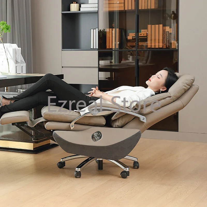 Leather-Executive-Mobile-Desk-Chair-Gaming-Computer-Ergonomic-Office ...