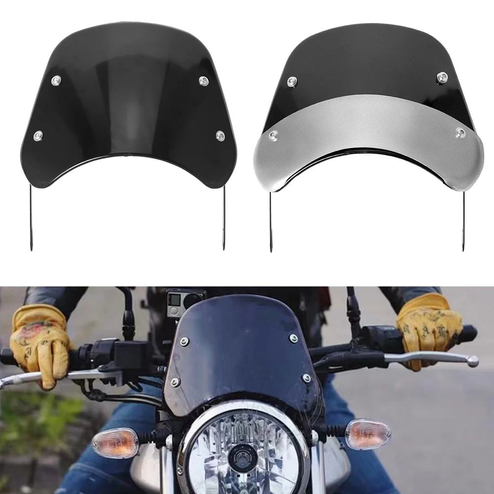 Motorcycle Windshield Wind Deflector Windscreen Universal for Harley ...