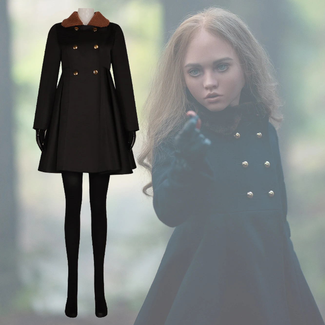 Horror Filme M3gan Boneca Cosplay Megan COS Casaco Luvas Meia calça ...