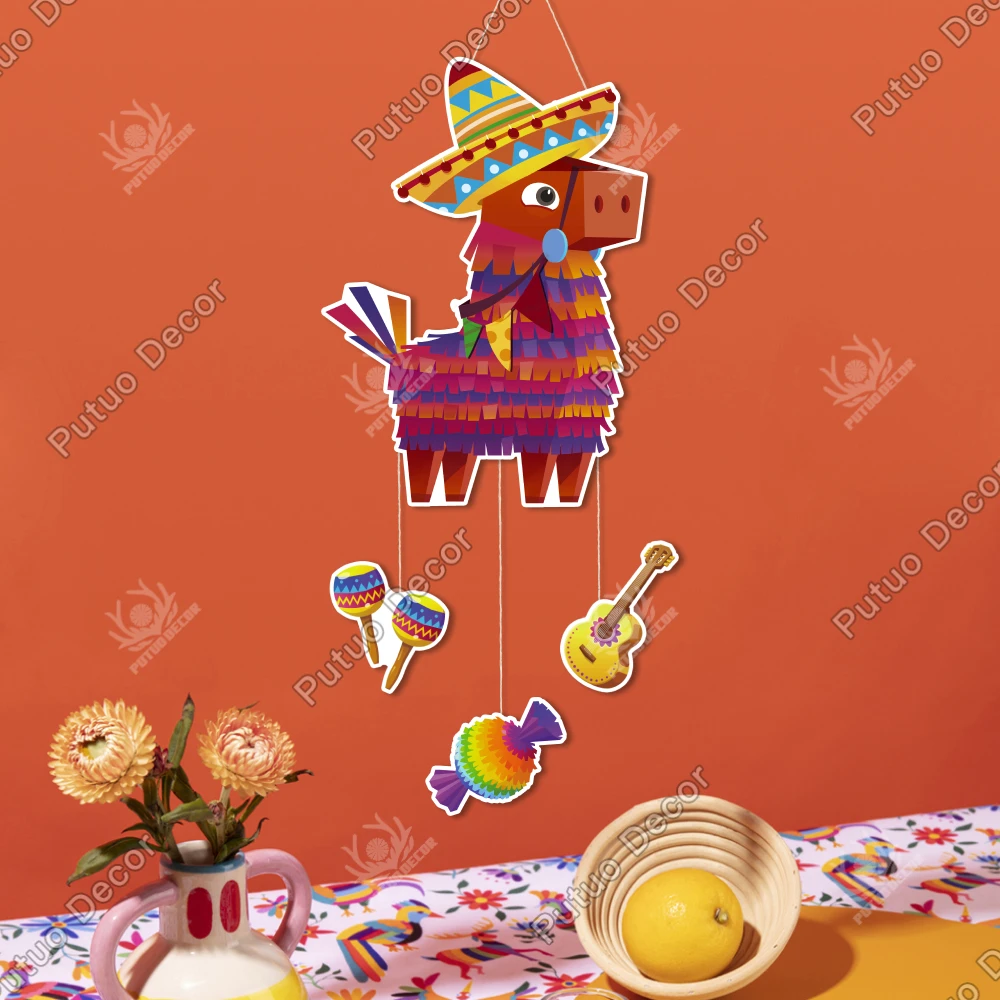 Putuo-Decor-1pc-Pinata-Shaped-Wooden-Hanging-Sign-Wall-Art-Decor-for ...