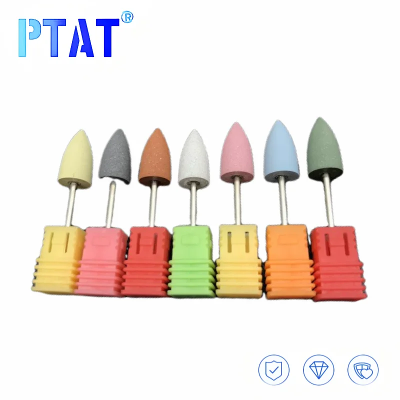 1PC Bullet Head Rubber Silicon Nail Drills Bit Nail Buffer Manicure ...