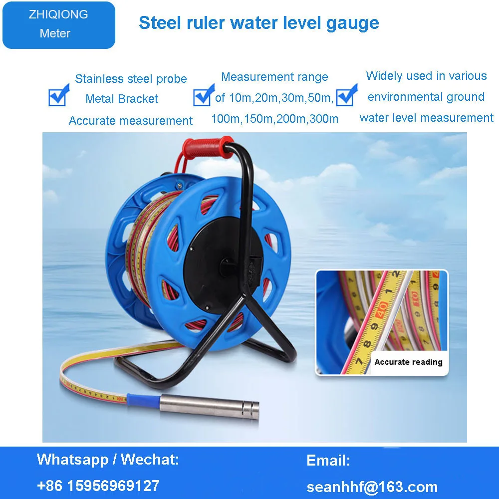 Portable-50m-100m-300m-400m-Steel-Ruler-Underground-Water-Level-Indicator-Steel-Tape-Water-Level ...
