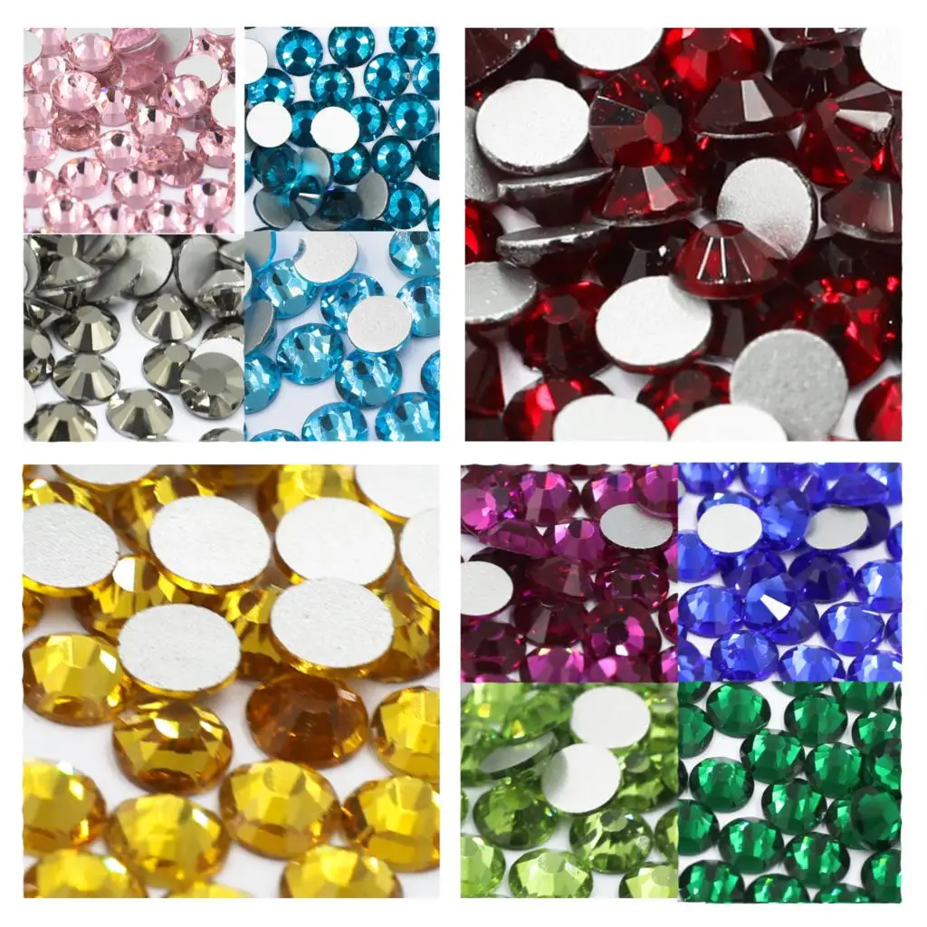 Multi-colors-SS3-SS30-Non-Hot-Fix-Rhinestones-flat-back-crystal-strass ...