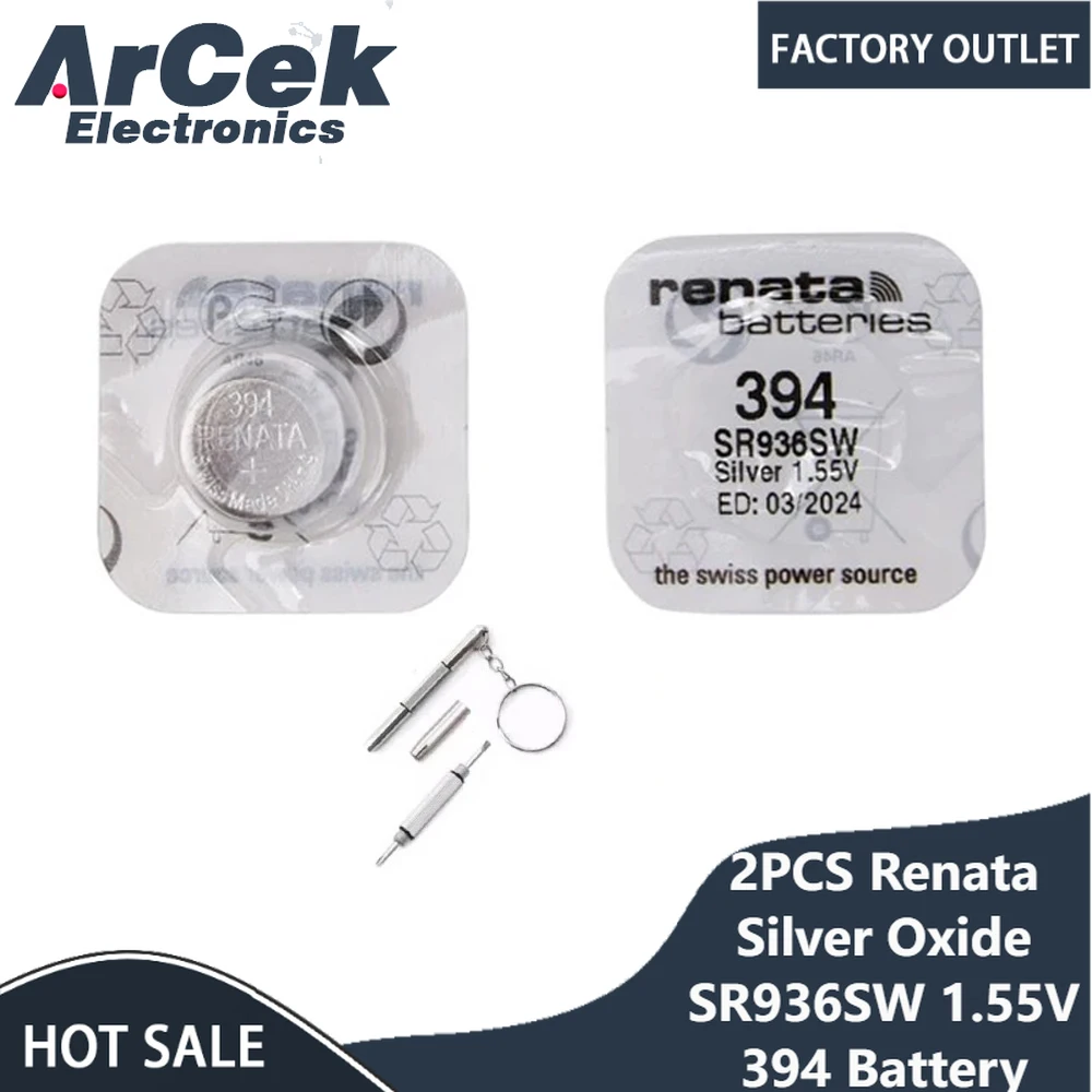 2PCS-Renata-Silver-Oxide-Watch-Battery-394-SR936SW-936-1-55V-100 ...