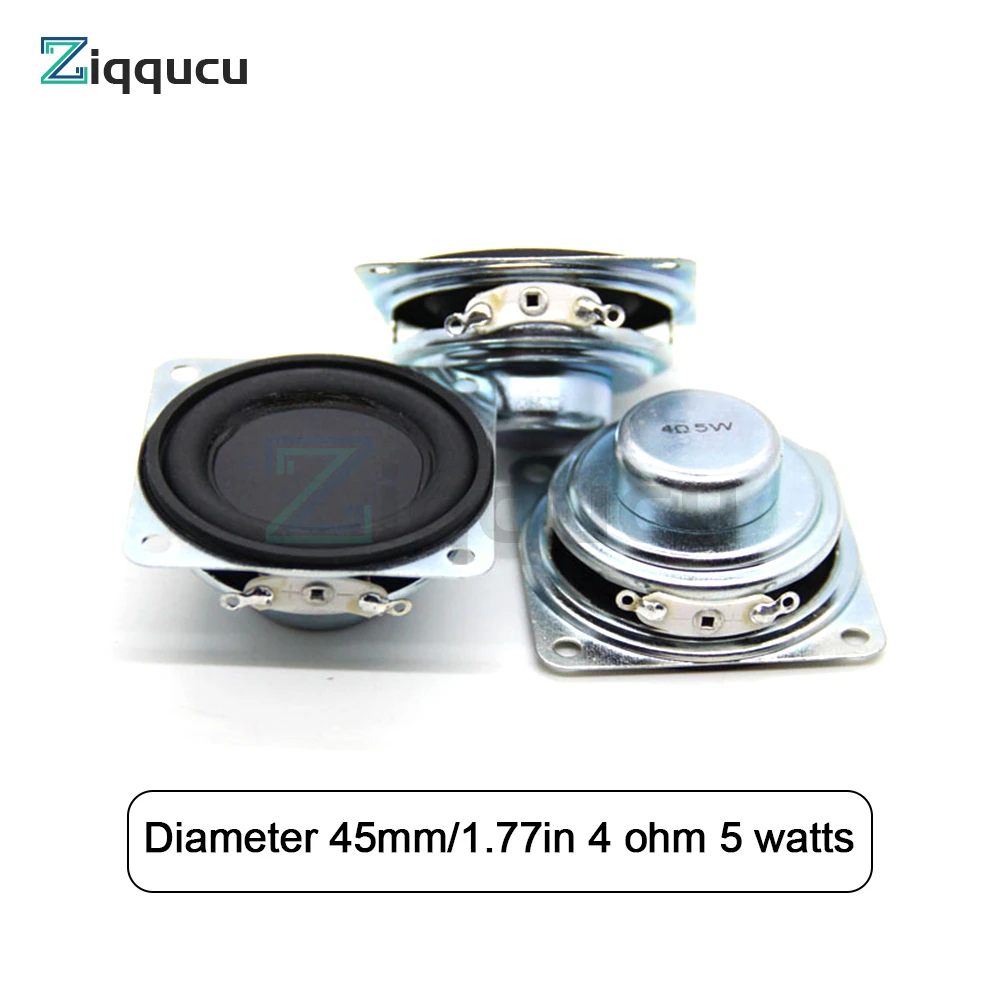 45MM Mini Audio Portable Speakers 4 Ohm 5W Full Range Speaker Rubber Side NdFeB Magnetic Speaker ...