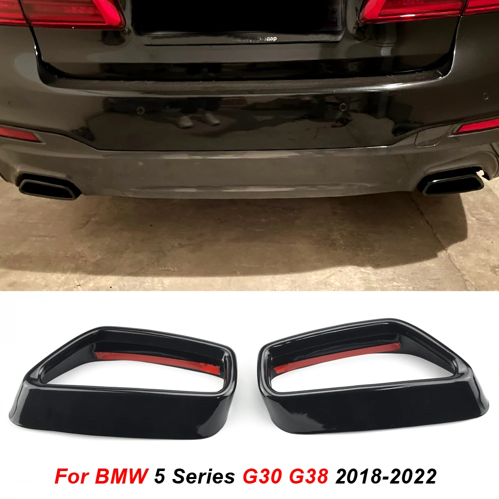 Per-BMW-serie-5-G30-G31-2018-2021-in-acciaio-inox-nero-auto-tubo-di ...