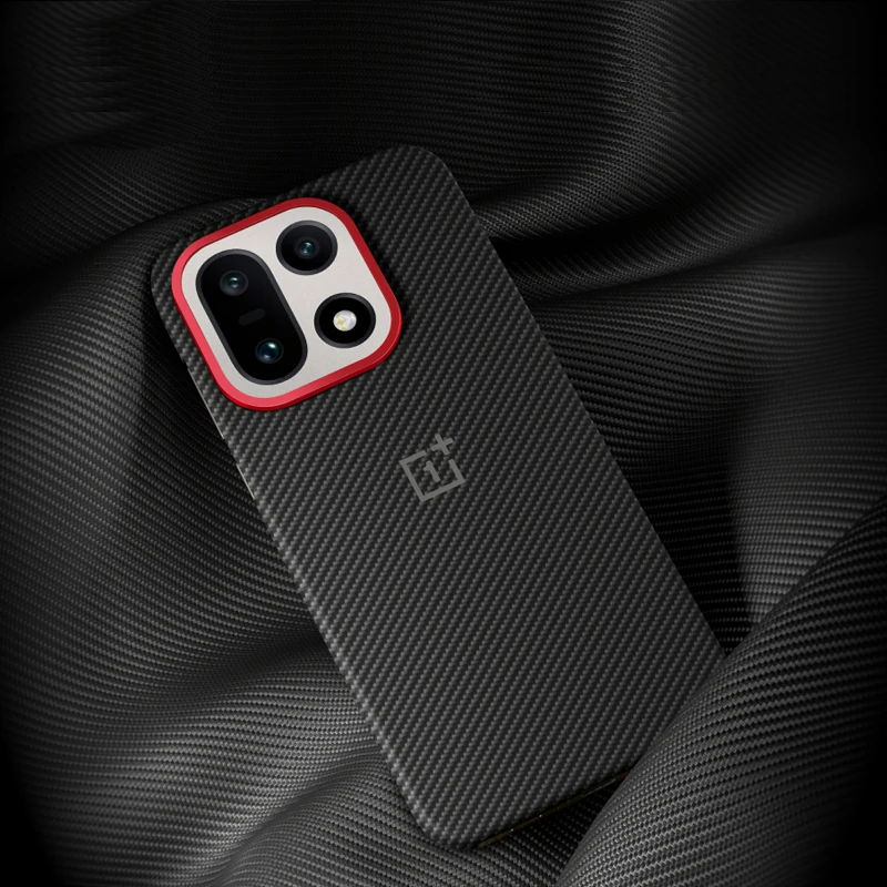 Original Case For OnePlus 15 Case Carbon Sandstone Black Wood Bumper ...