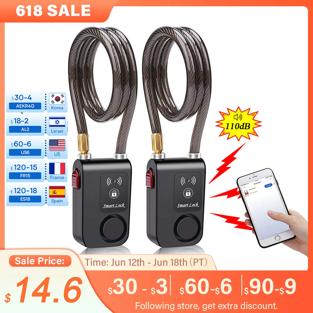 Hollarm Bluetooth Bike Motorcycle Lock Alarm Waterproof Burglar ...