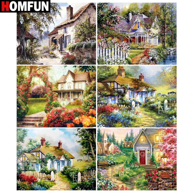 Homfun-Diamant-Schilderij-Cabin-Landschap-Full-Vierkante-Ronde-Boor ...