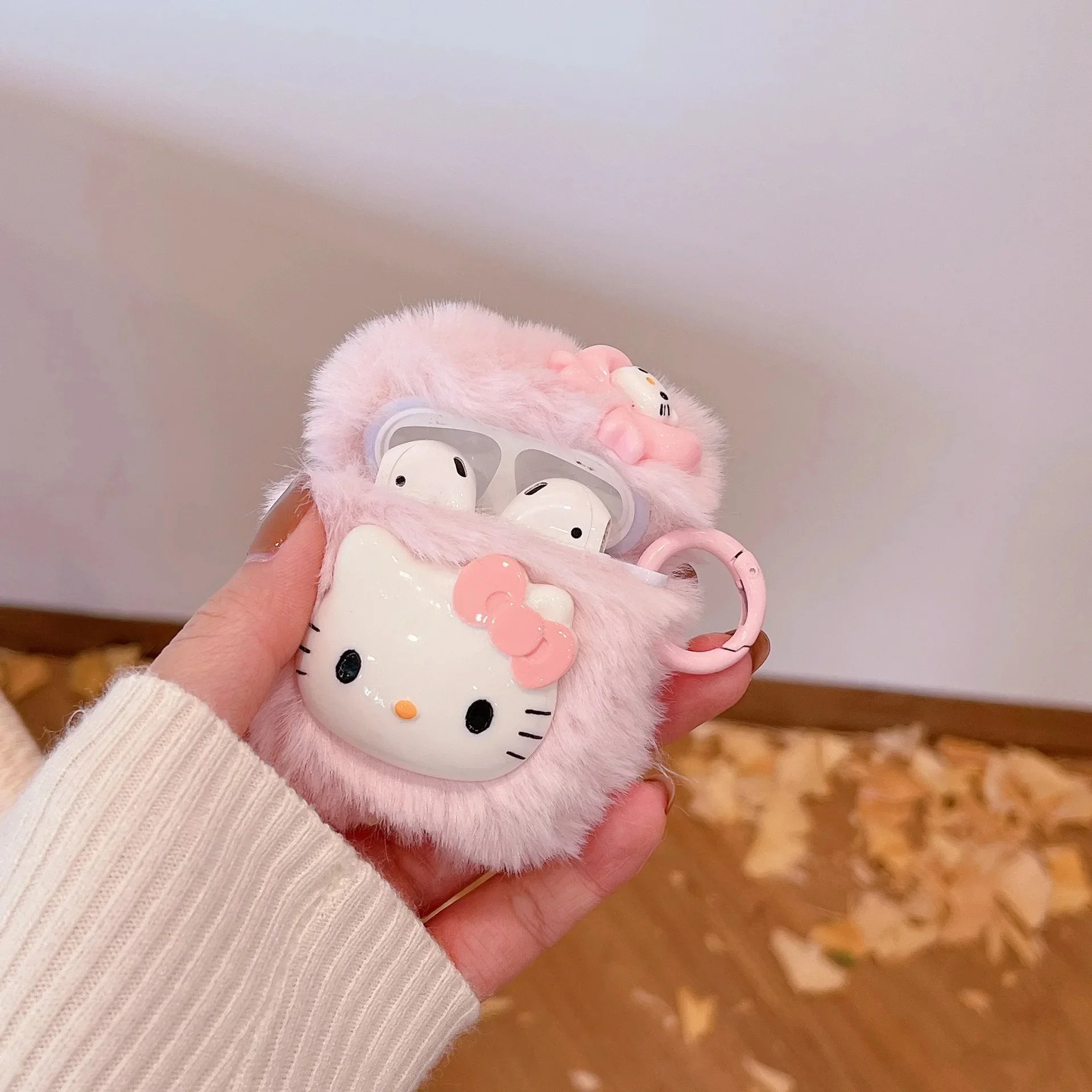 For-Airpods-Pro-2-Case-Hello-Kitty-Pink-Plush-Anime-Earphone-Cover-For ...