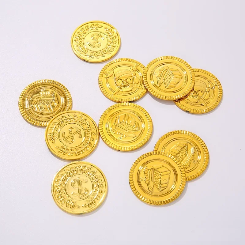 20pcs-Fake-Moneny-Treasure-Coin-Toy-Gold-Pirate-Challenge-Coin-Party ...