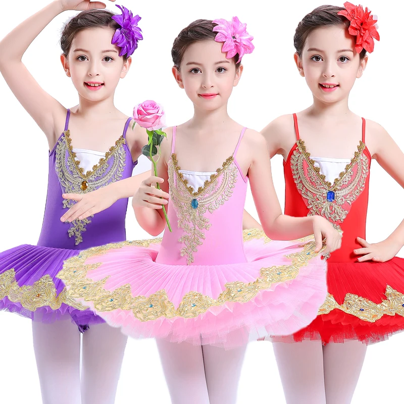 Ballet Tutus Kids Swan Lake Ballet Dress Pancake Tutu Leotard Ballet ...