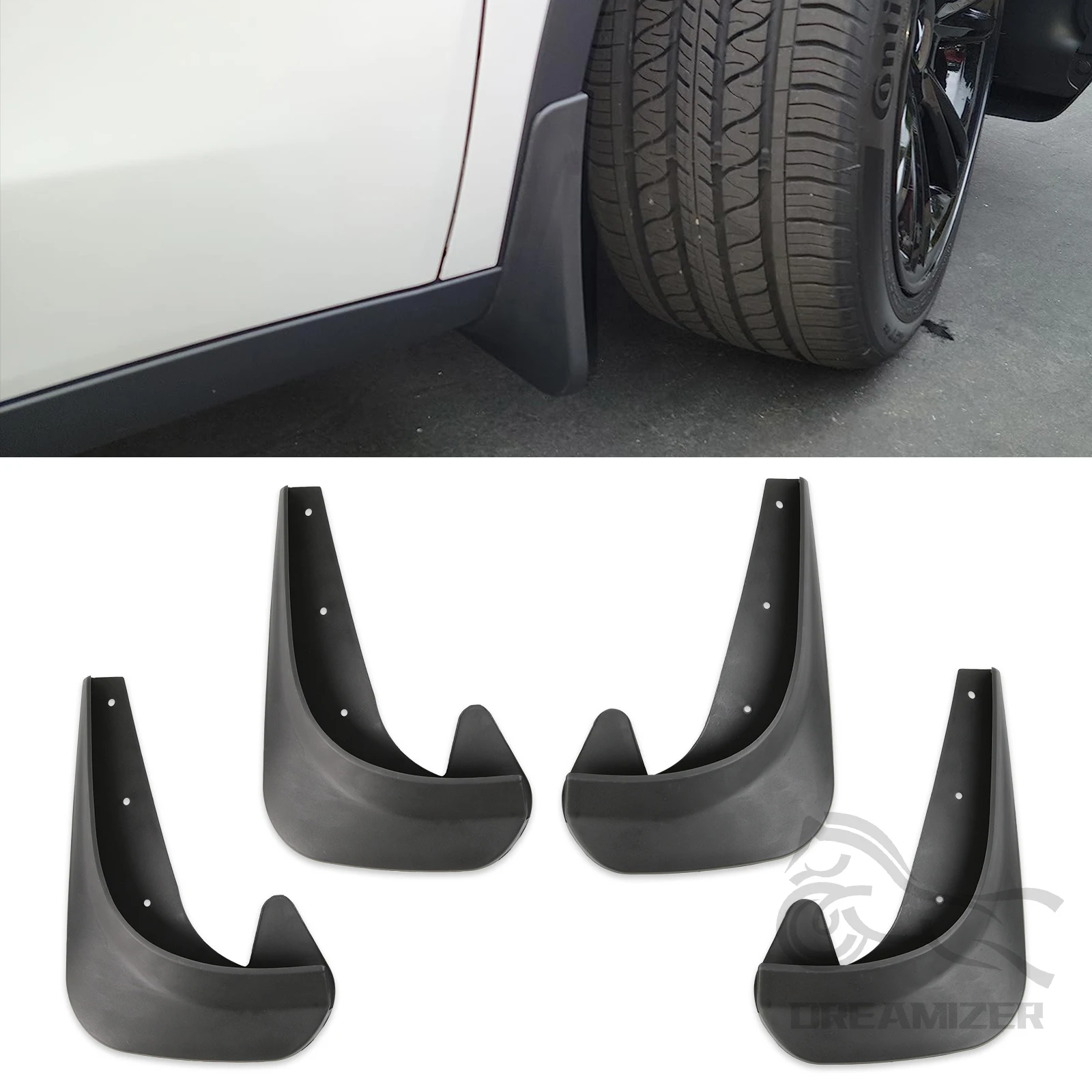 4pcs Front Rear Mudguards Splash Guards Wheel Protector New Upgrade ...