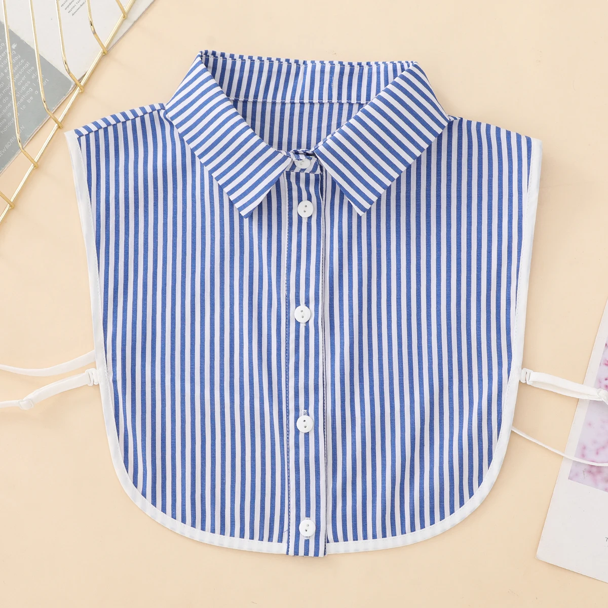 Women's Fashion Stripe Pointed Neck Fake Collar, Versatile and ...