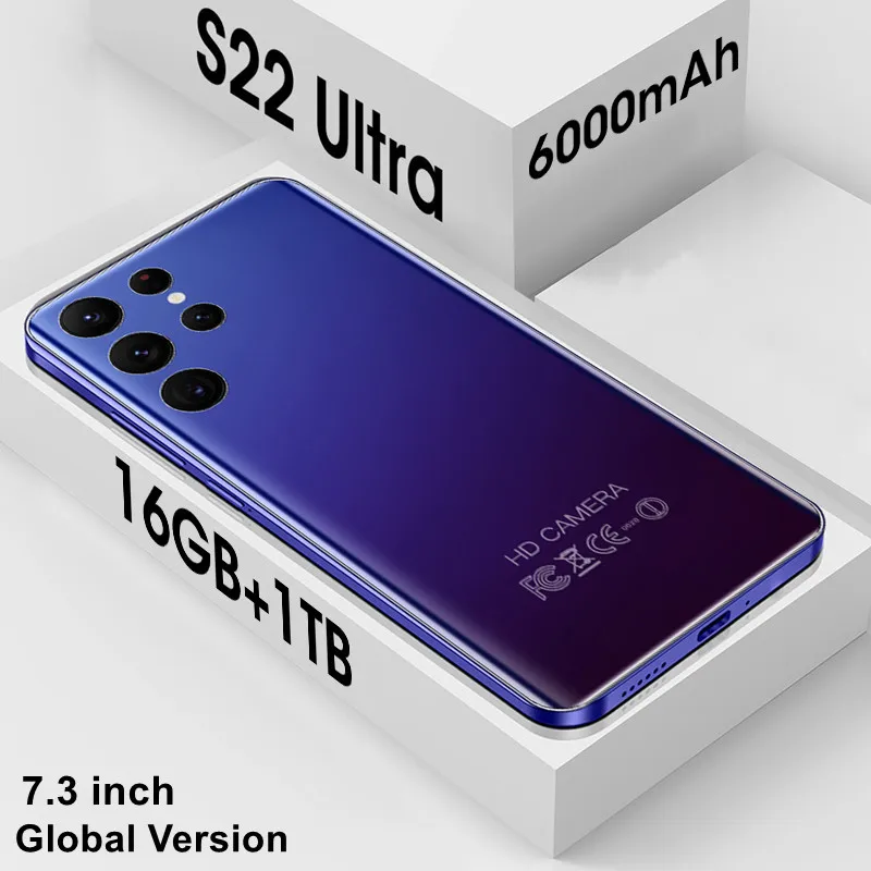 2023 S22 Ultra 5G Smartphone Android 7.3" Snapdragon 8 8 Gen 1 Cell ...