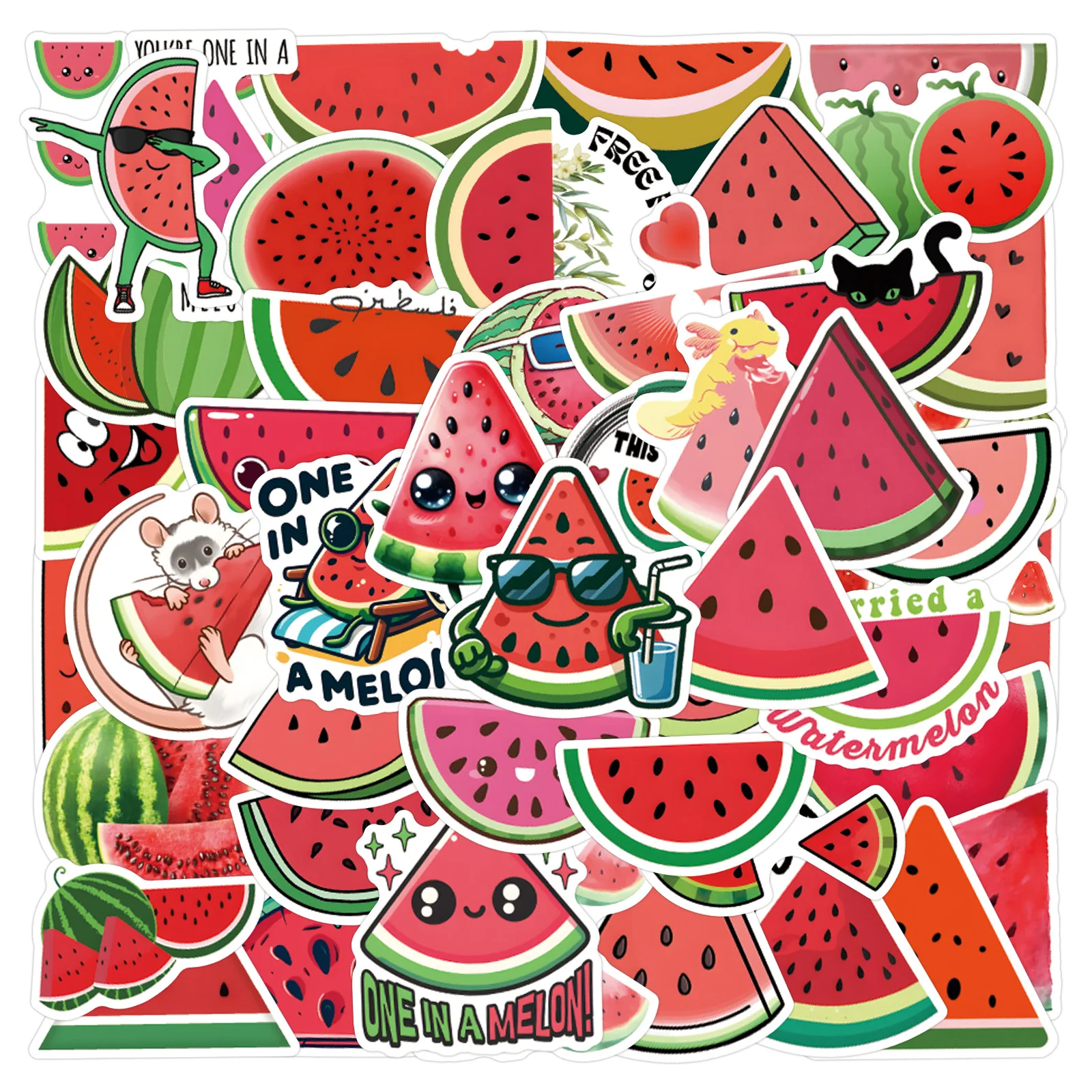 56Pcs Cute Watermelon stickers DIY Stickers Scrapbooking Phone Luggage ...