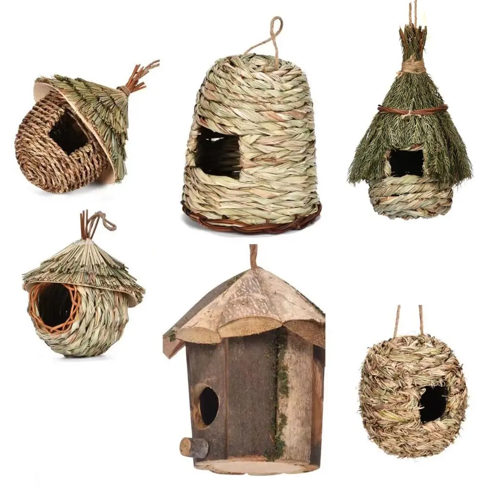 Natural-Grass-Birds-House-Pet-Bedroom-6-Style-Weaved-Parrot-Breeding ...