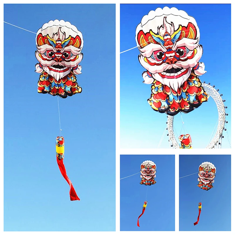 free-shipping-lucky-lion-kite-flying-soft-kite-for-adults-kites-line ...