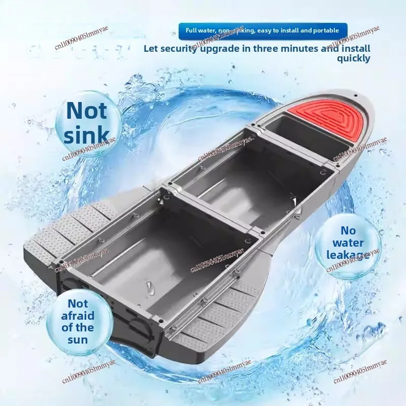 Car Portable Three-Section Folding Boat PE Plastic Fishing Boat Wear ...