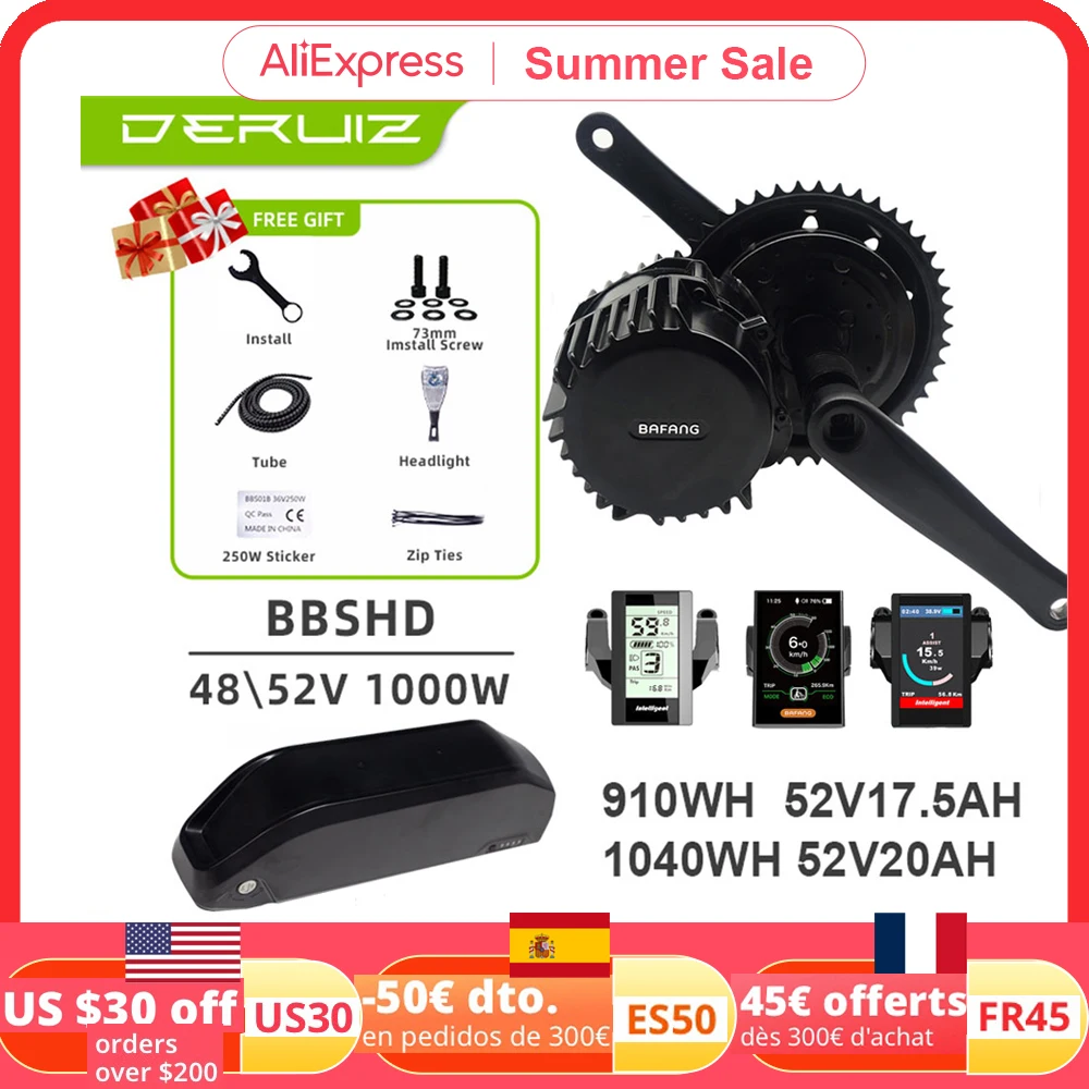 Bafang Motor Kit 52V 1000W Mid Drive Motor BBSHD Electric Bike ...