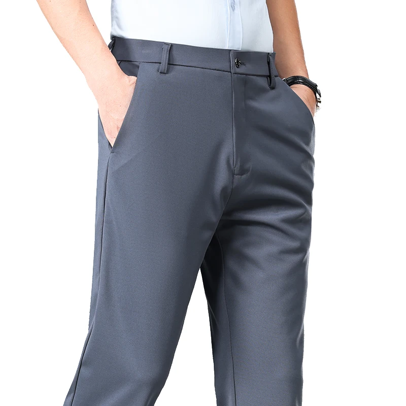 Large-Size-52-Mens-Casual-Pants-Elastic-Suit-Pants-Office-Trousers ...