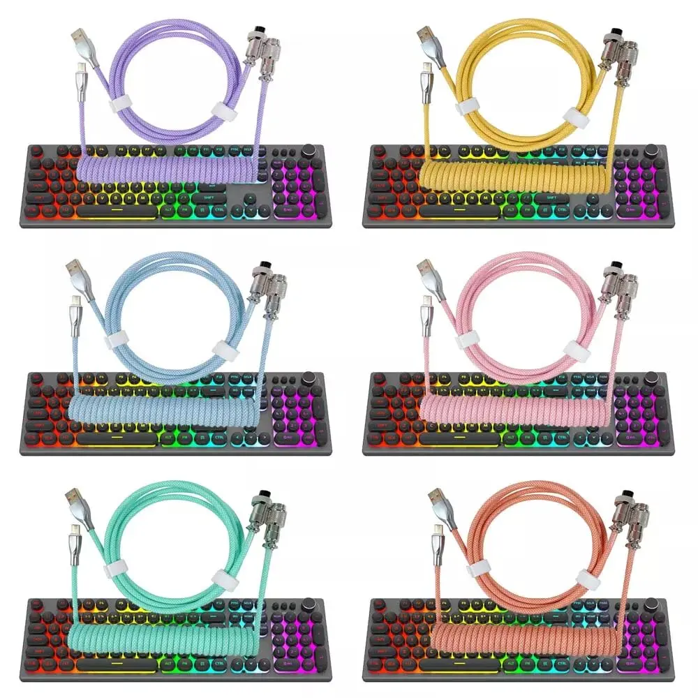 Mechanical Keyboard Type C Usb Cable Coiled Wire Custom Usb Port Cable ...