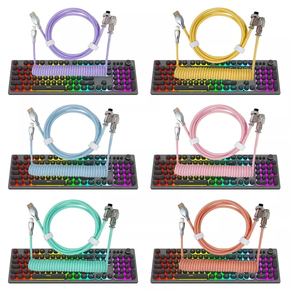 Mechanical Keyboard Type C Usb Cable Coiled Wire Custom Usb Port Cable ...