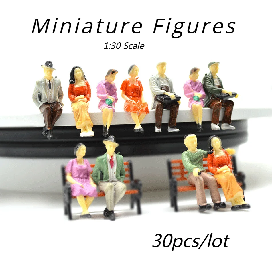 30pcs 1:30 Scale Model Architecture Seated Figure Toys Miniature ...