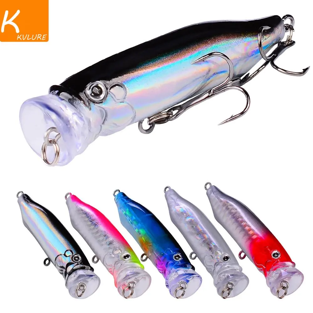 1 pçs popper isca de pesca 7cm 9.4g topwater duro plástico artificial ...