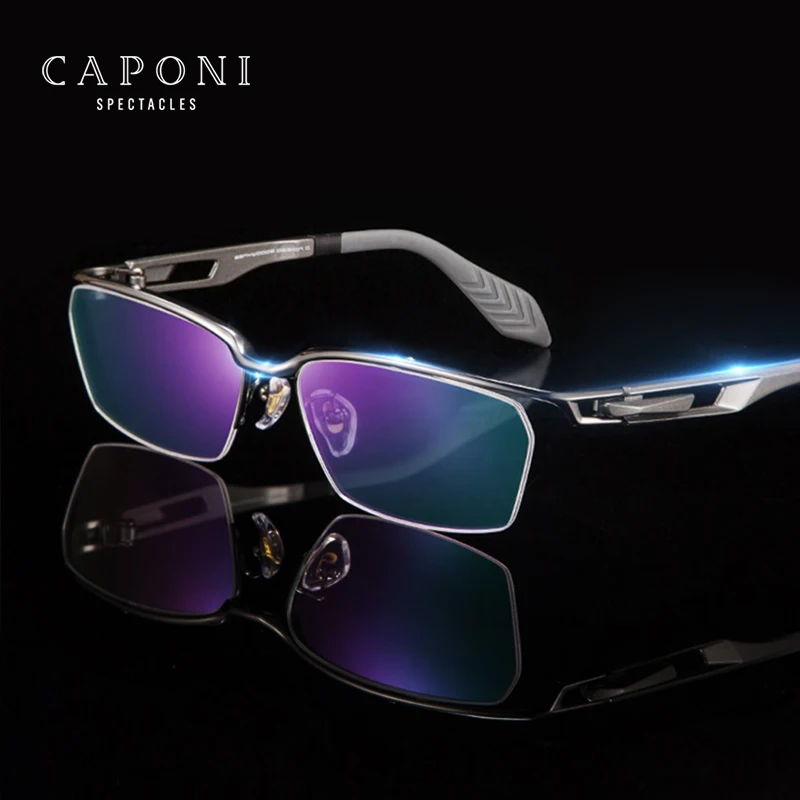 CAPONI-Semi-Rimless-Men-s-Glasses-Frame-Pure-Titanium-TR-90-Business ...