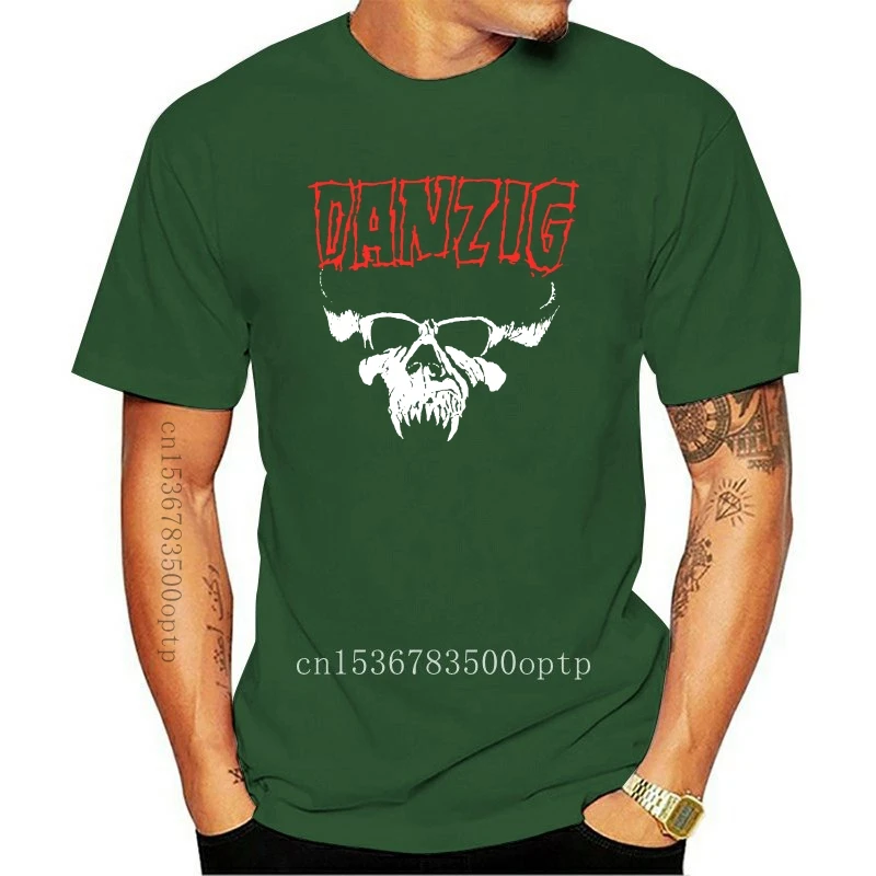 Danzig-Kaus-Band-Heavy-Metal-Logo-Kaus-Merah-Kaus-Lucu-Pria-Kaus-Lengan ...