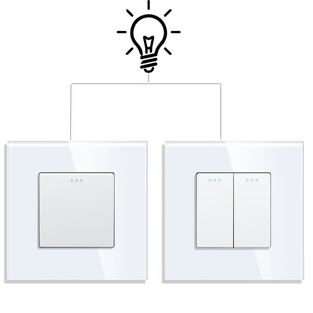 EU-Light-Switch-1-2-3gang-2way-10A-250V-Crystal-Glass-Panel-white-black ...