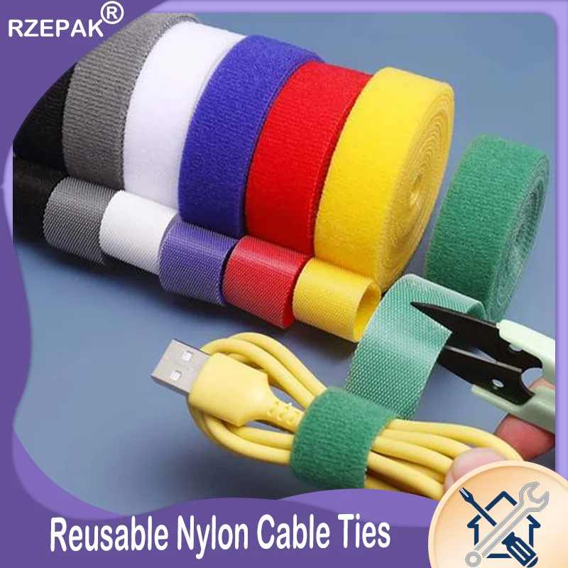 5Meter/Roll Colorful Adhesive Back-to-Back Velcro Ties - Practical Wire ...