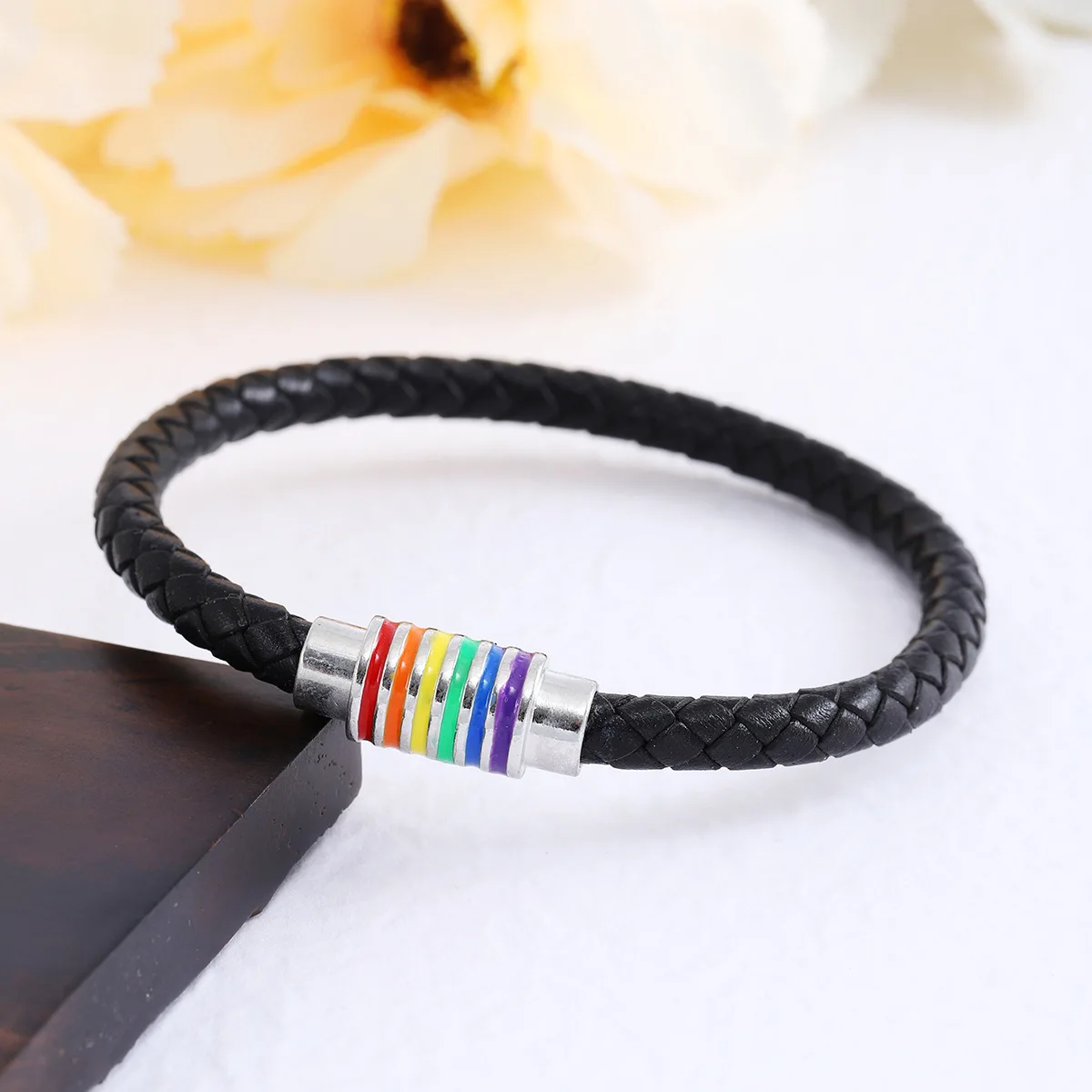 2pcs-Rainbow-Color-Charms-Leather-Rope-Chain-for-Women-Men-Fashion ...