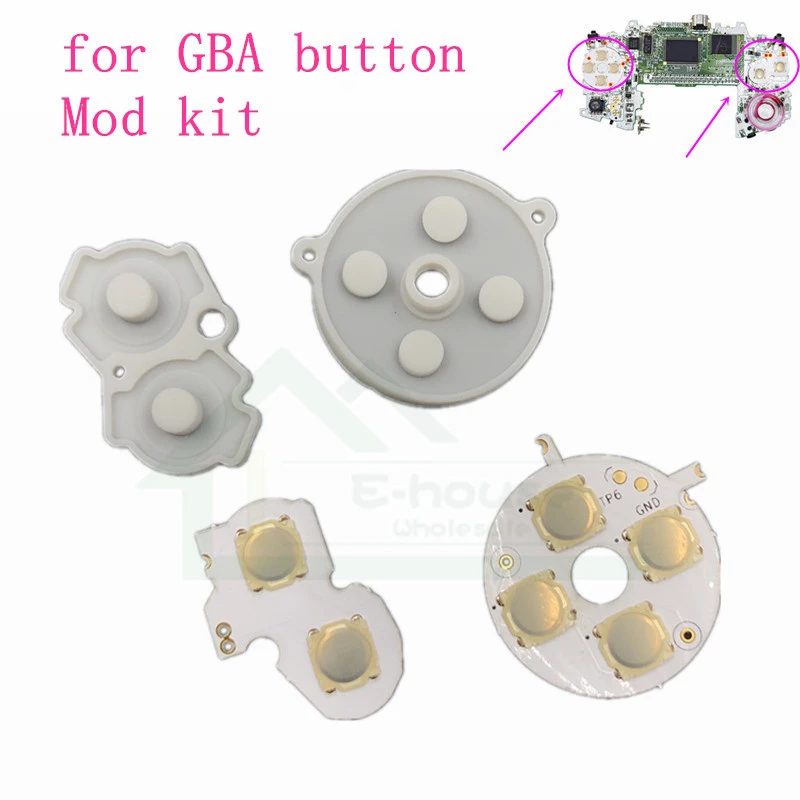 For Gba A B D-pad Button Diy Mod Kit Conductive Film With Rubber Pad ...