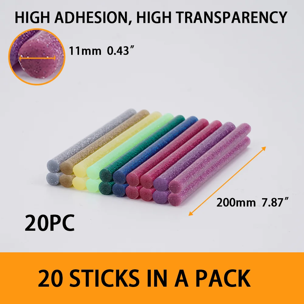 10-20Pcs-11x200mm-Hot-Melt-Glue-Sticks-Colored-DIY-Adhesive-Assorted ...