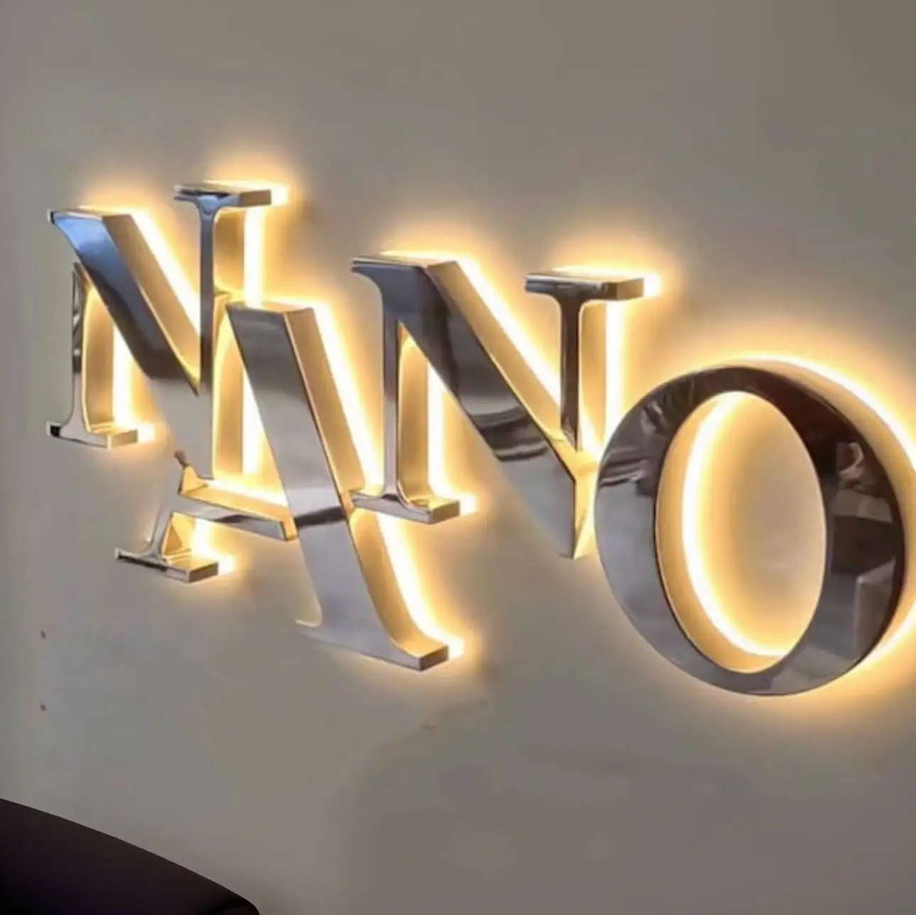 Backlit-Logo-Customized-Company-Logo-Reflective-Gold-Sign-Office ...