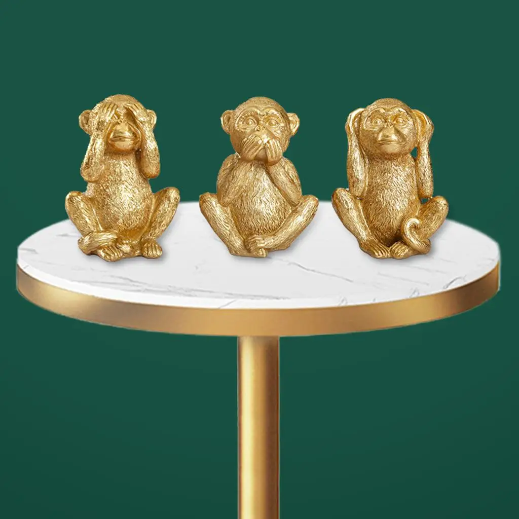 Resina-Monkey-Statues-Figurines-Enfeites-Animais-Criativos-Office ...