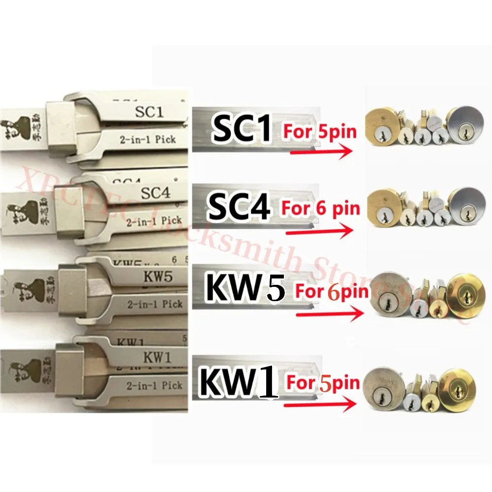Lishi 2 w 1 2w1 narzędzie KW1 KW5 SC1 SC4 SS001 SS002 R52 M1/ MS2 LW4 ...