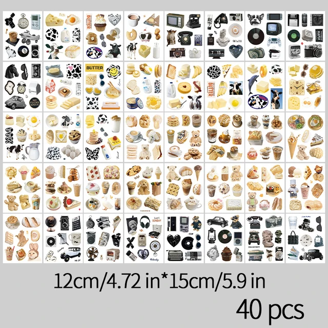 40 pcs/pack Cute cartoon Large size sticker book DIY handheld diary ...