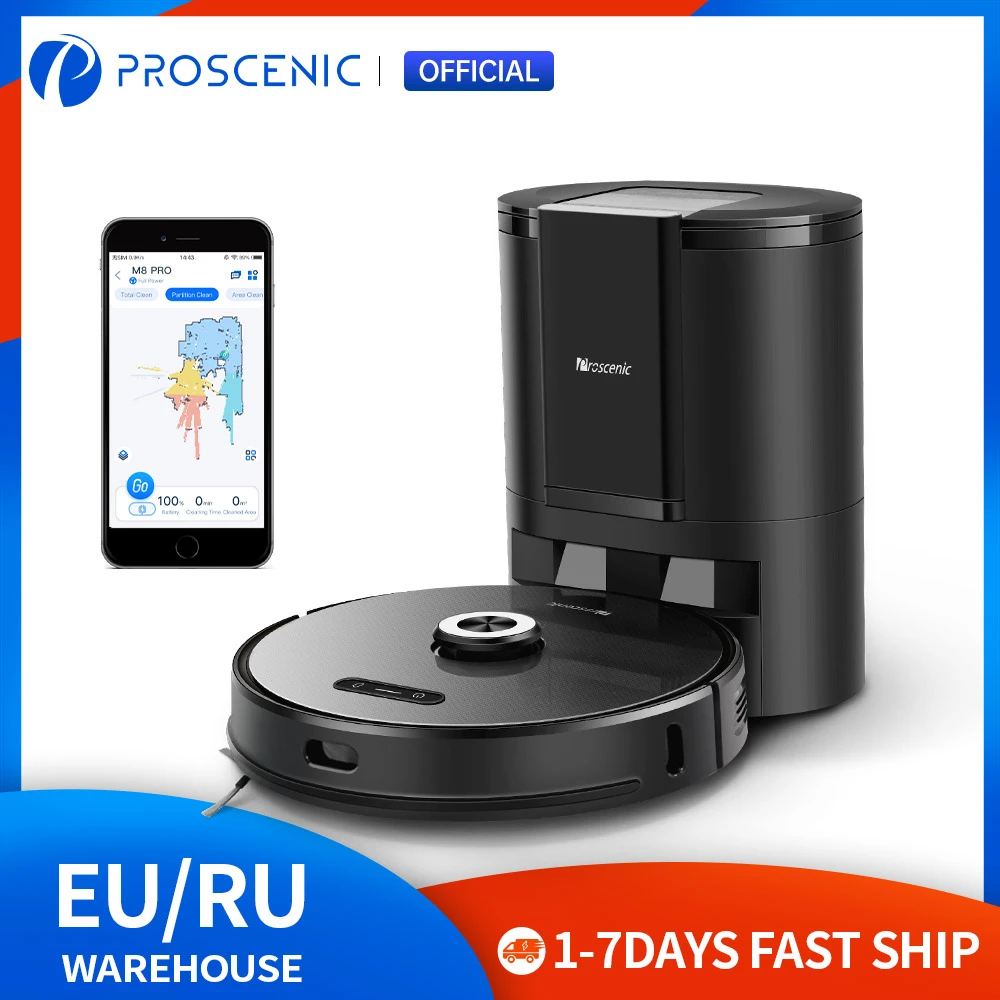 Proscenic M8 Pro Lidar Robot Vacuum Cleaner With Dust Self Empty Station Laser Navigation Vacuum ...