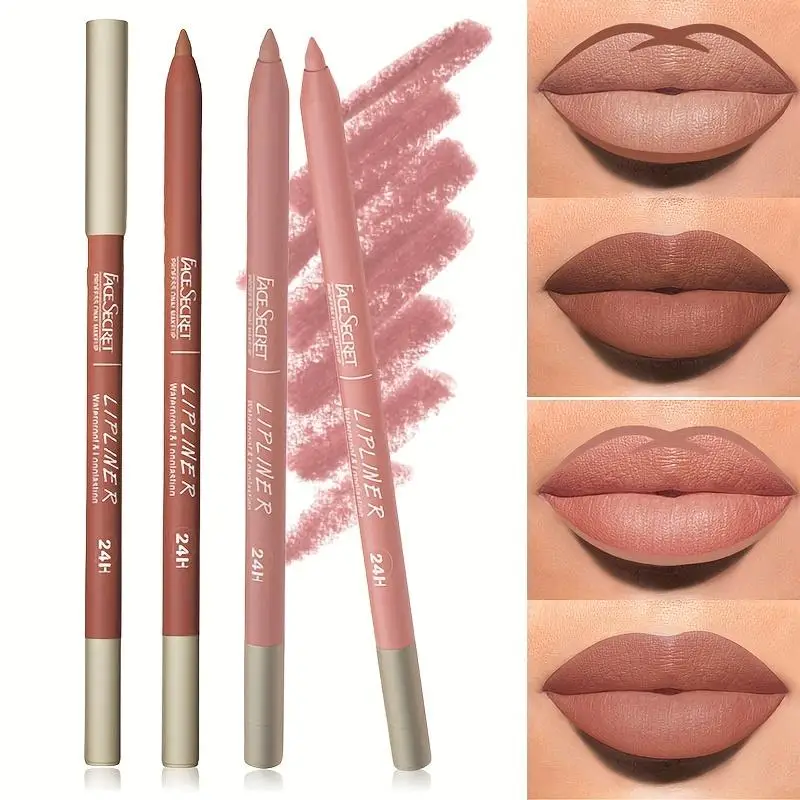 3 Pcs Nude Lip Liner Set Matte Waterproof Lipstick Smooth Lip Liner ...