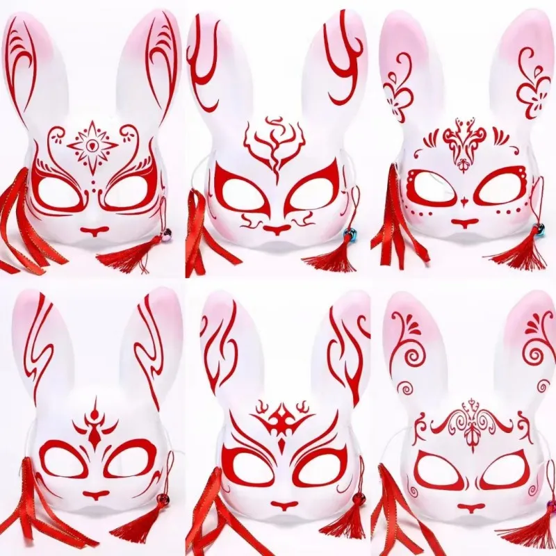 Rabbit-Ear-Masks-With-Bells-Full-Face-Masquerade-Rabbit-Girl-Masks ...