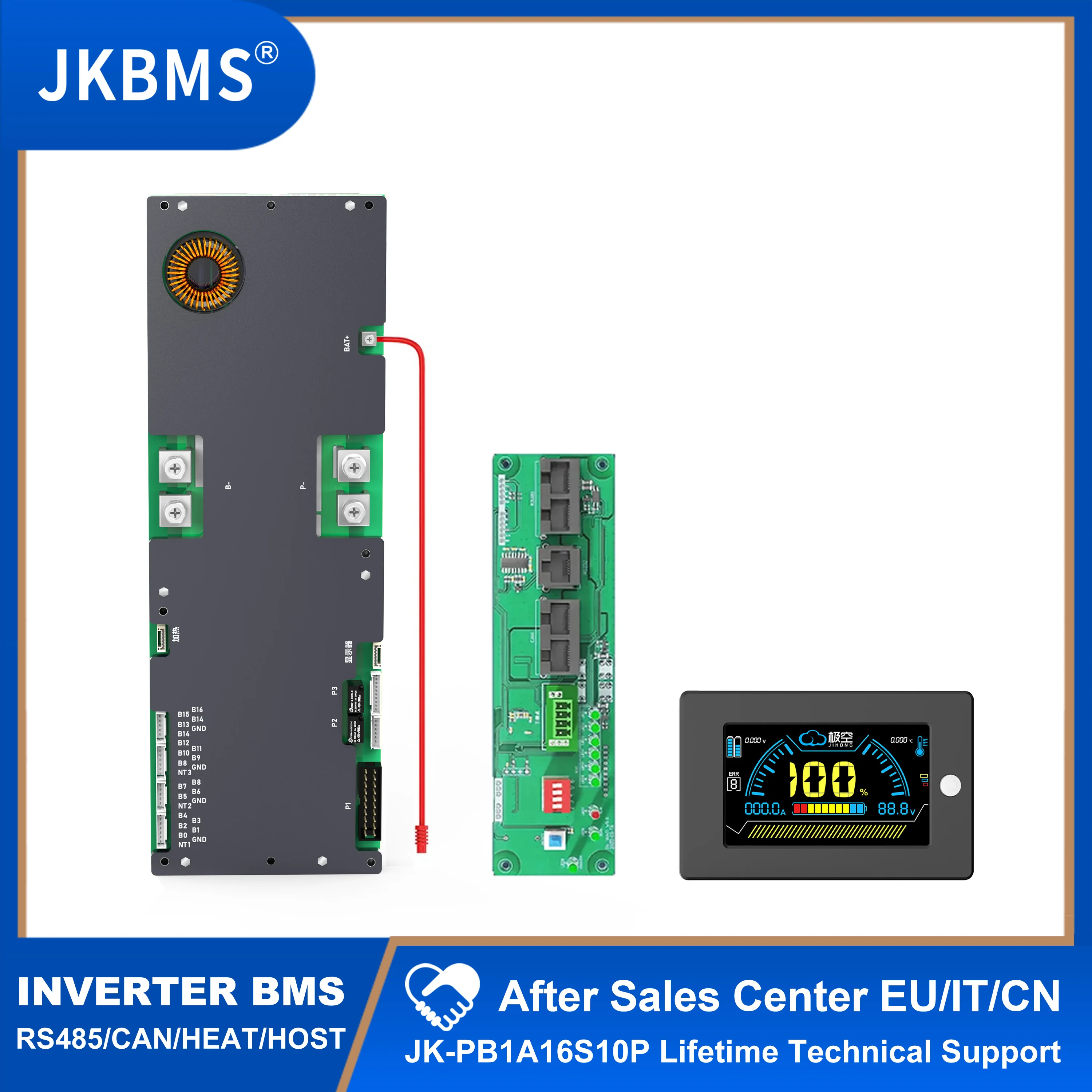 JKBMS PB1A16S10P Smart Inverter BMS 8S - 16S 100A 24V 48V Family Energy ...