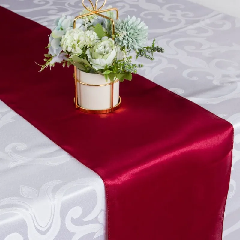 Satin Table Runner 30*275cm Wedding Party Supply Modern Coffee Dining ...
