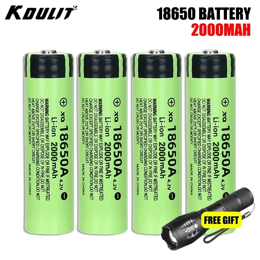 4-2V-18650-Battery-2000mAh-Capacity-Rechargeable-Power-Batteries-3C-Discharge-18650-HD-Cell ...