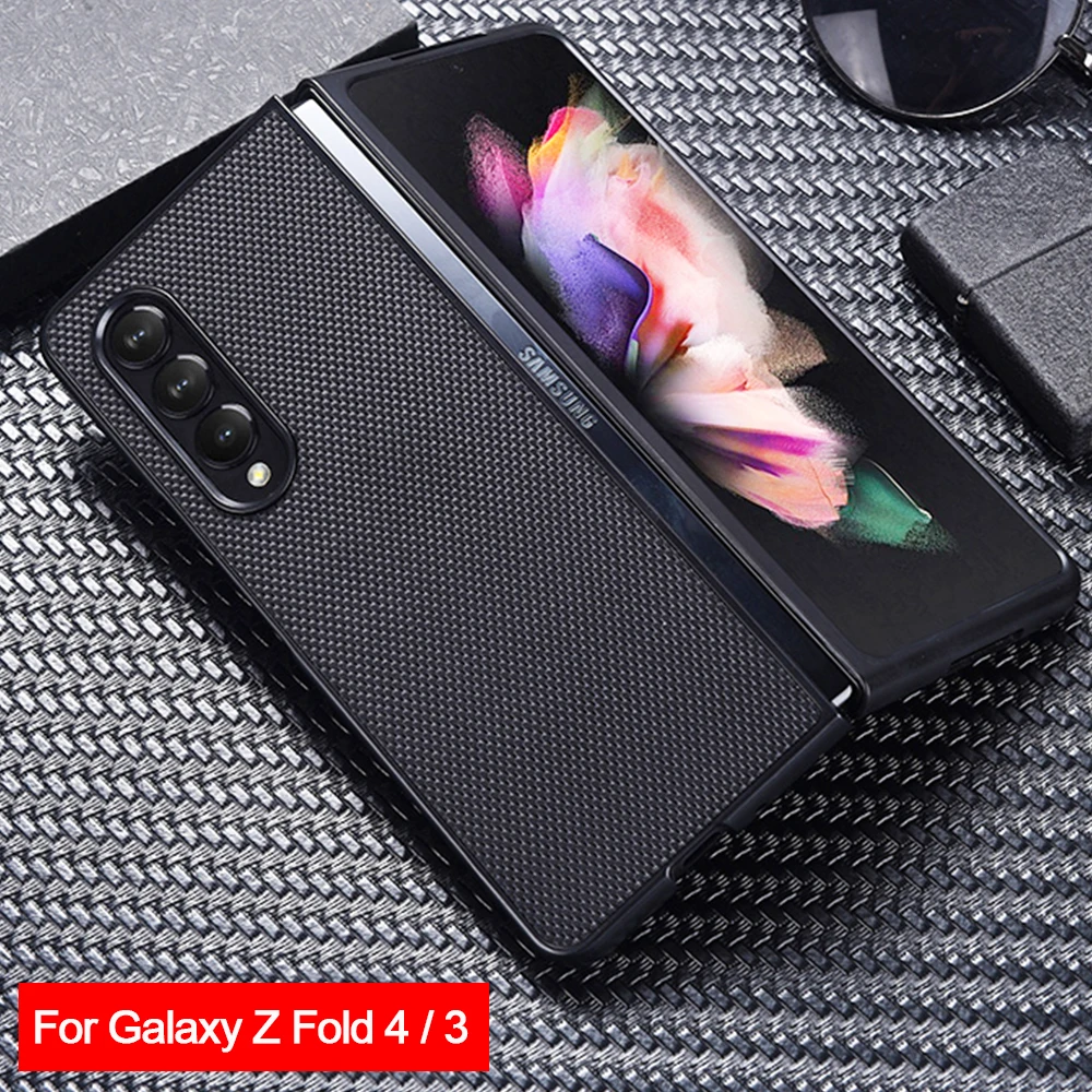 Z Fold 4 Capa For Samsung Galaxy Z Fold 4 5G Case Nylon Texture Leather ...