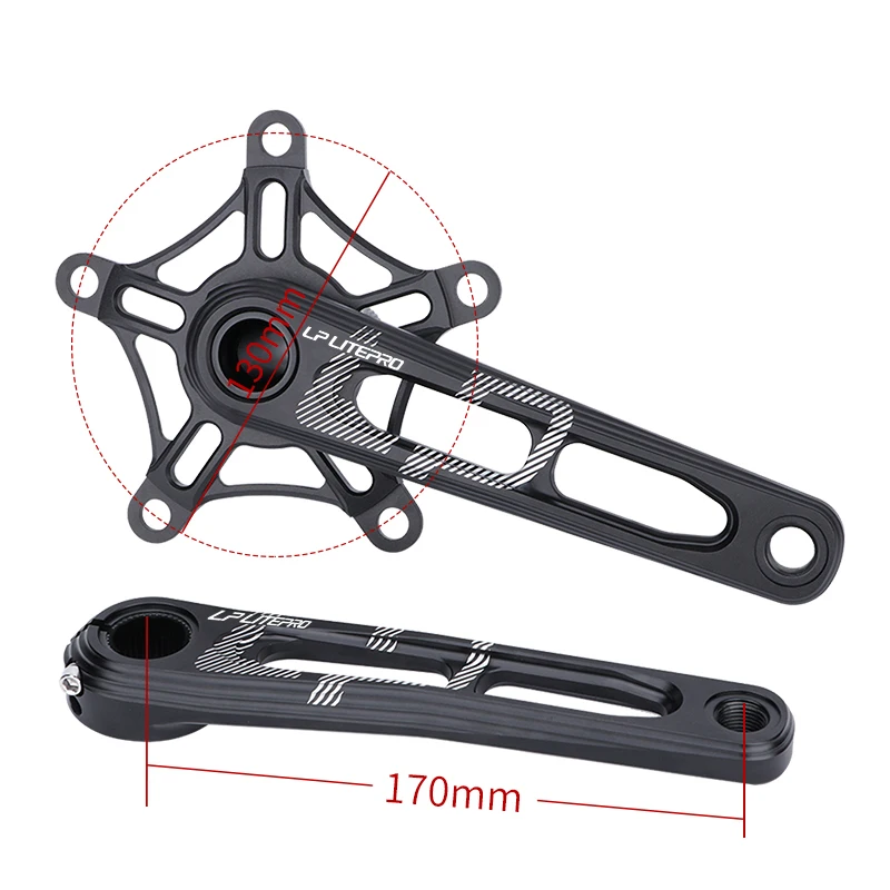 Manivelle noire - LP Litepro Pédalier de vélo pliant en alliage ...