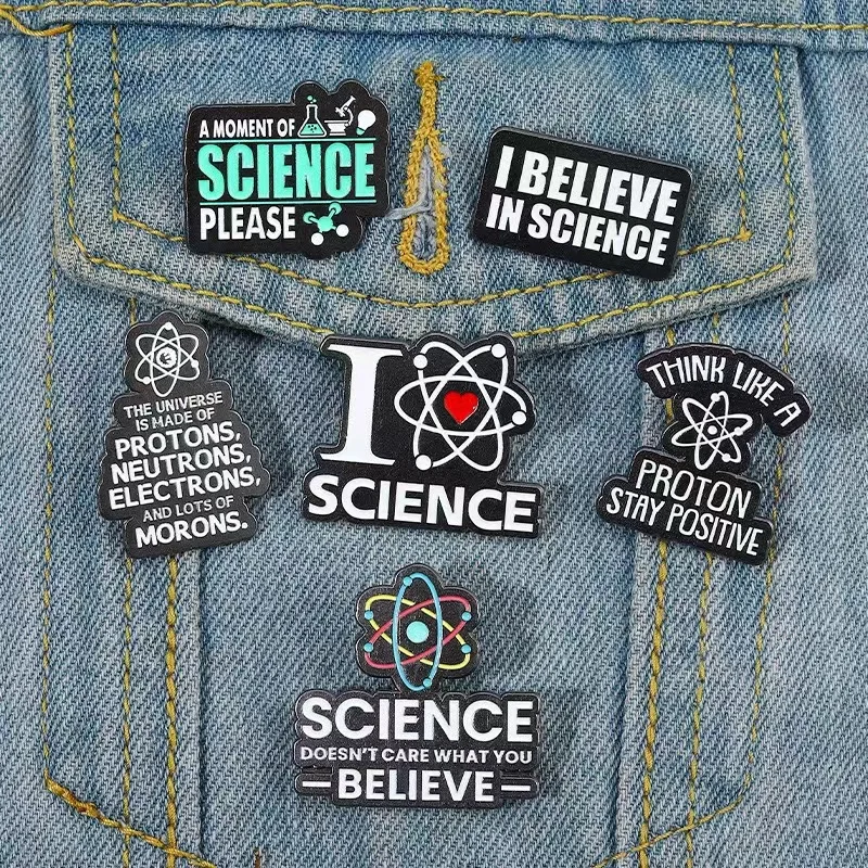 I-Love-Science-Enamel-Pins-I-Believe-in-Science-Chemical-Metal-Badge ...